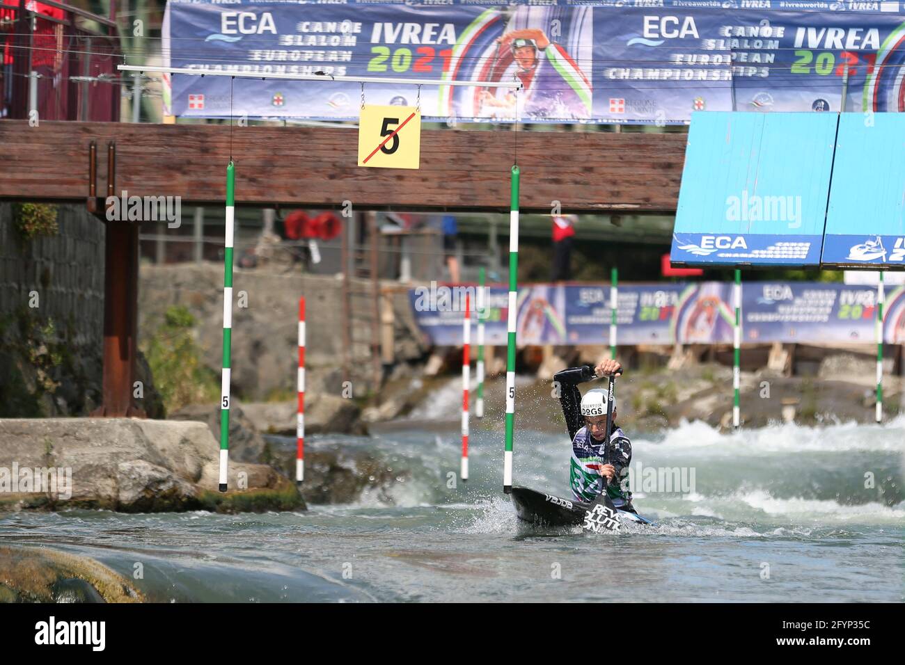 Nejc POLENCIC of Slovenia competes in the Men's Canoe (C1) semifinals ...