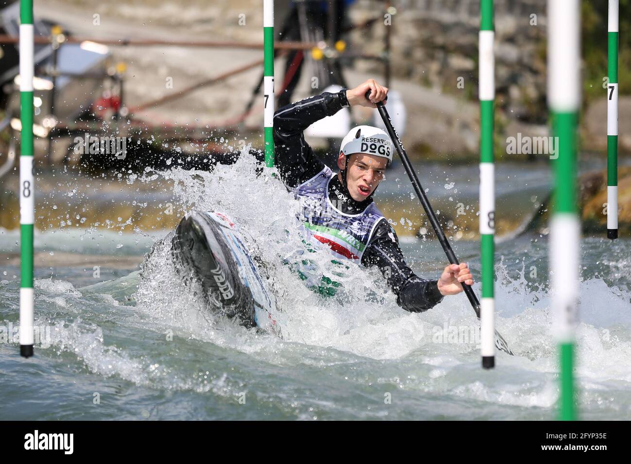 Nejc POLENCIC of Slovenia competes in the Men's Canoe (C1) semifinals ...