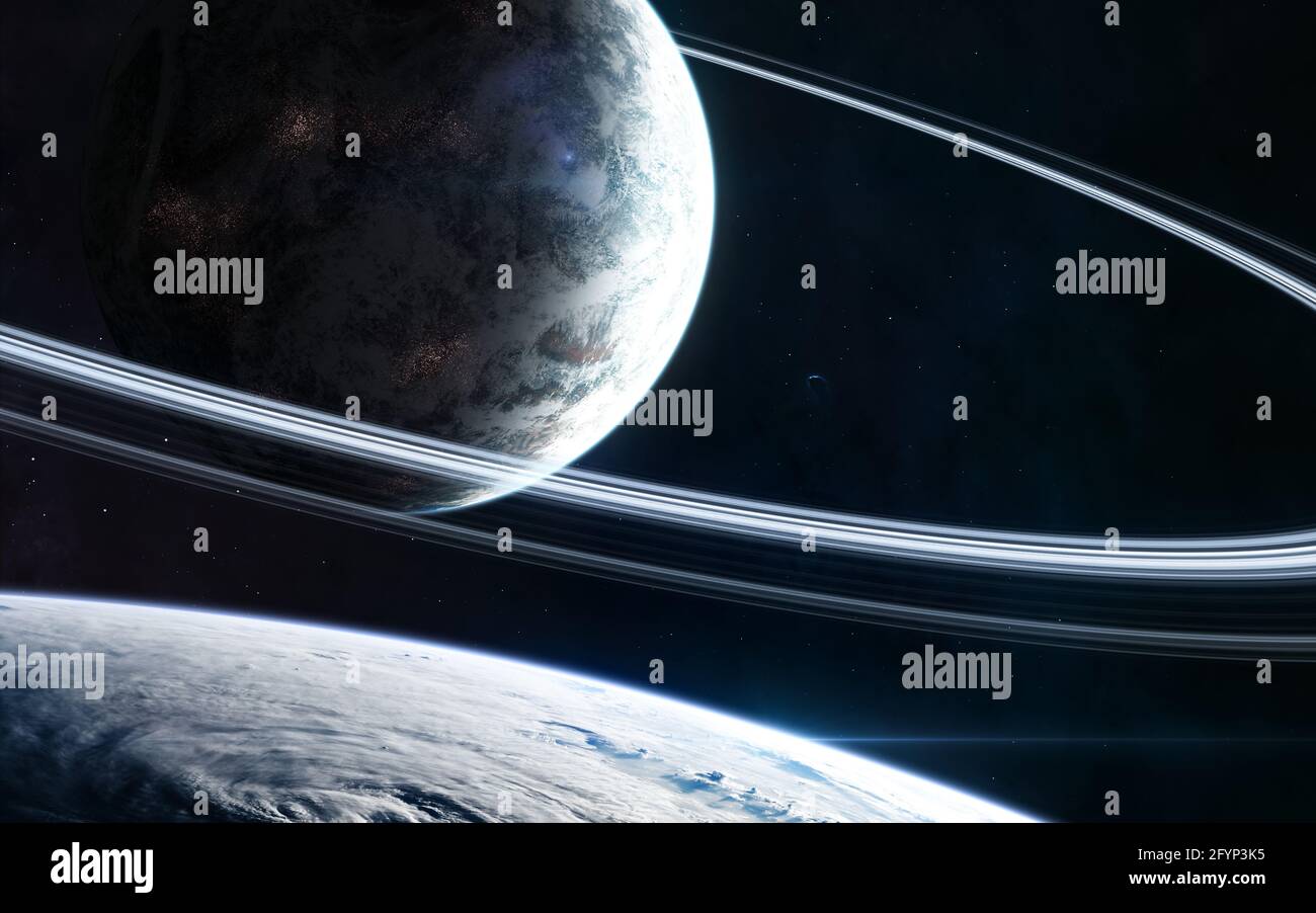 Planets in deep space. Beautiful cosmic landscape Stock Photo - Alamy