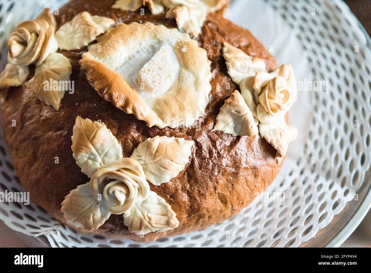 Bread to welcome the newlyweds, Polish tradition. Bread with salt ...