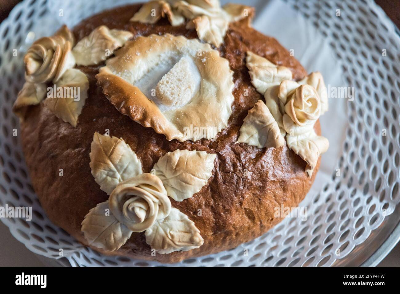 Bread to welcome the newlyweds, Polish tradition. Bread with salt ...