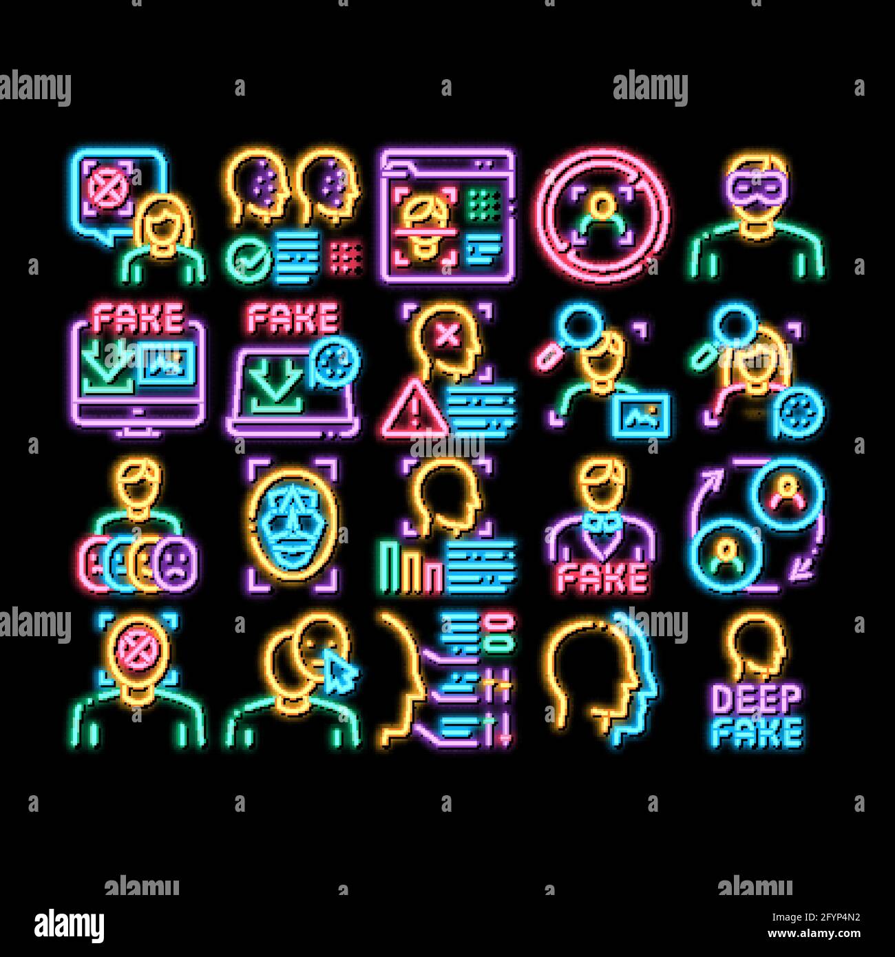 Fake Neon Sign Stock Vector Images - Alamy