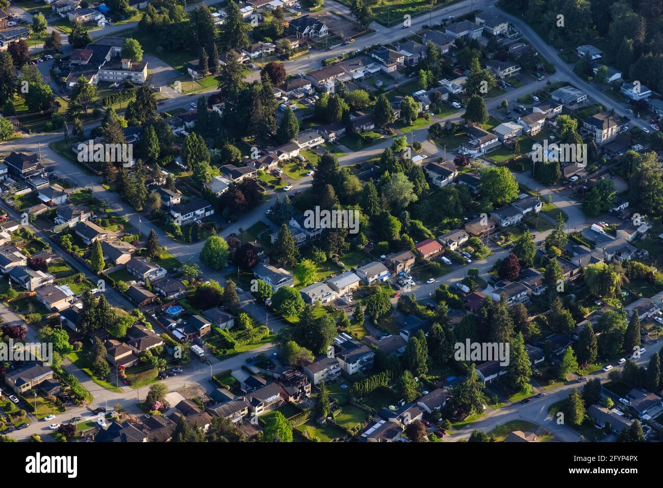 Aerial View from an Airplane of Residential Homes Stock Photo - Alamy
