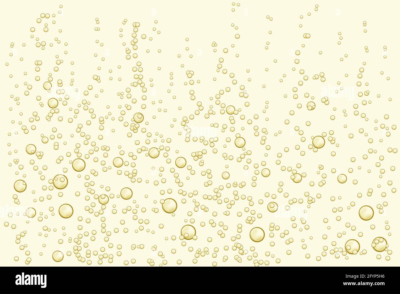 Fizzy sparkles in realistic effervescent champagne drink, soda effect ...