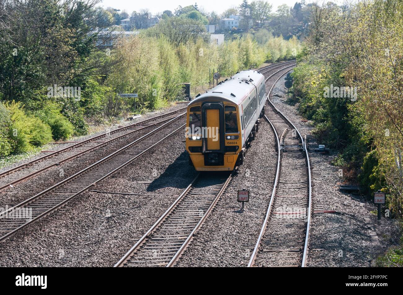 A class 158 DMU approaching Chester Stock Photo - Alamy