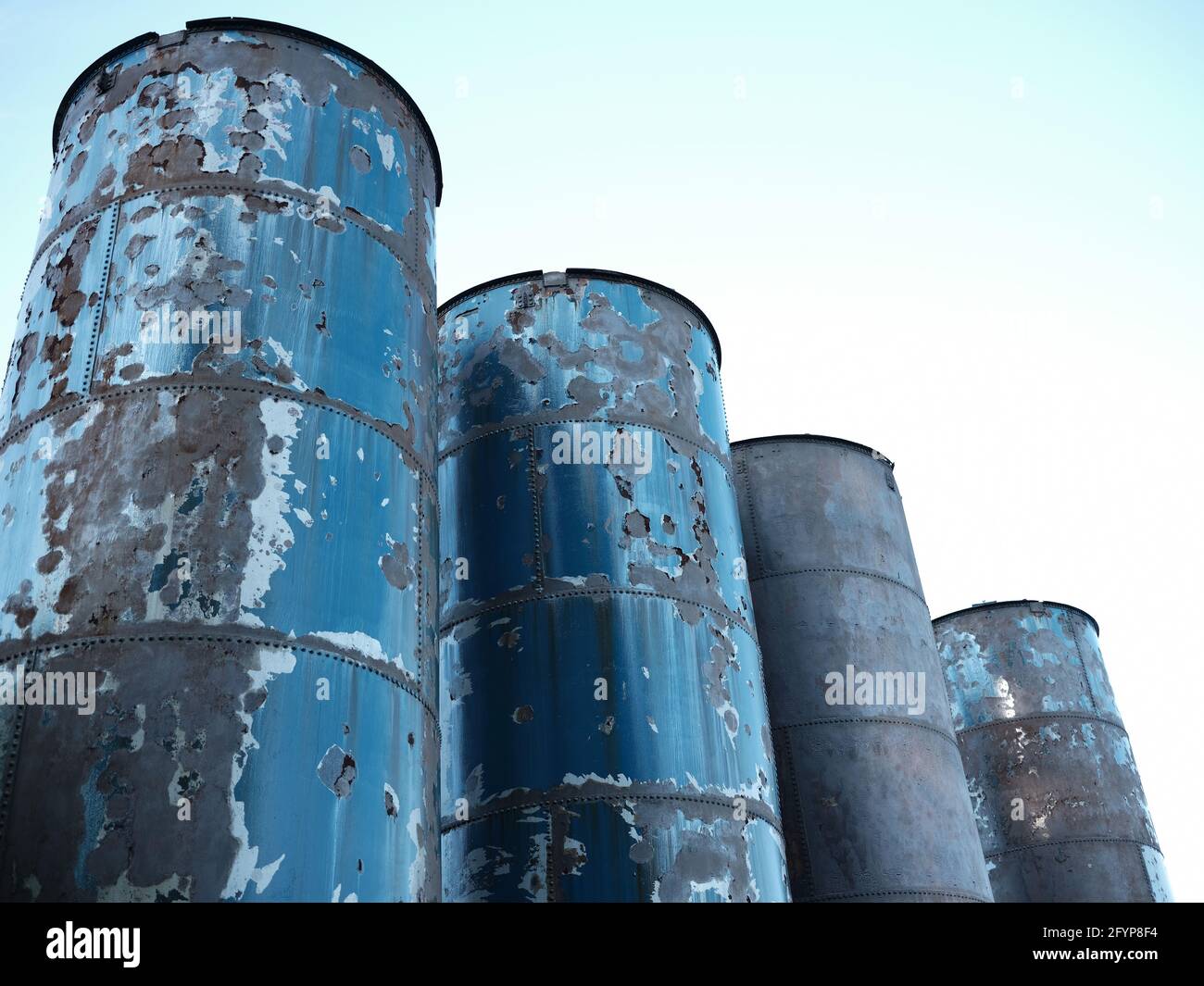 Blue Industrial Tanks Corrosion Texture Stock Photo - Alamy