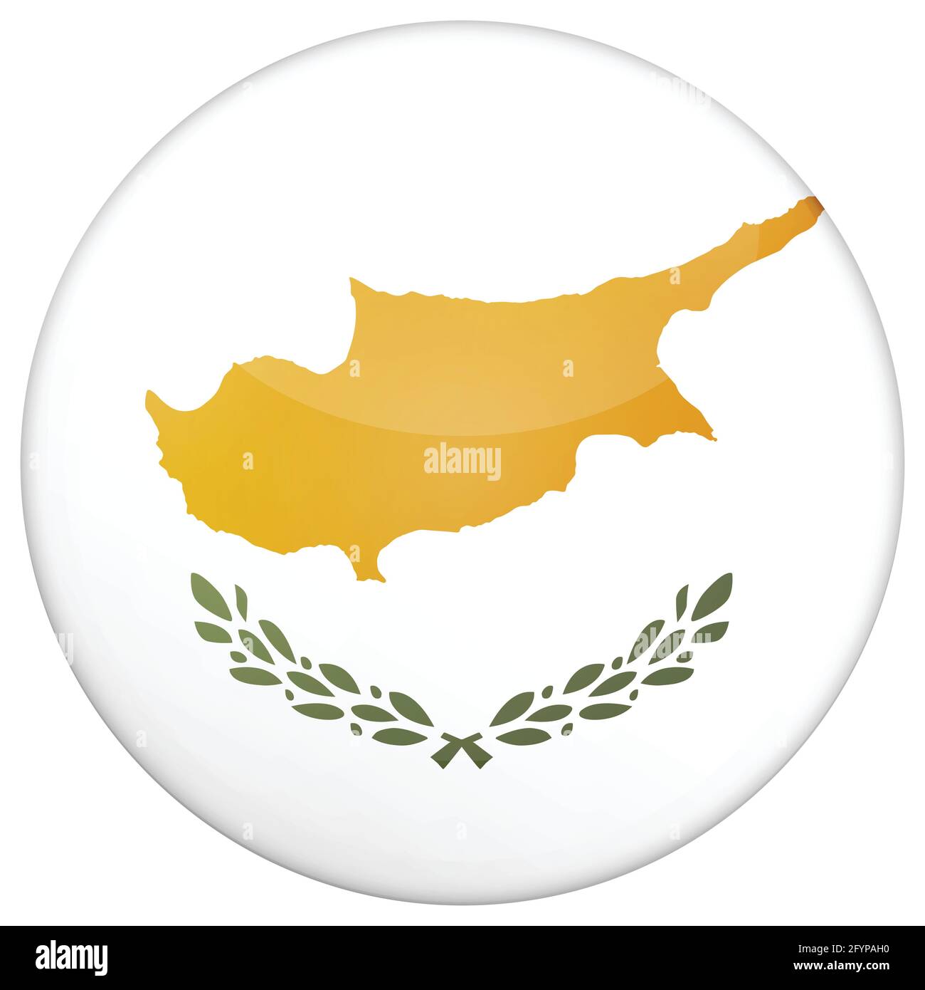Glass light ball with flag of Cyprus. Round sphere, template icon ...