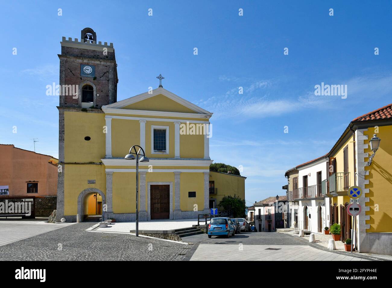 A church in the square of Montefredane, a medieval village in the ...