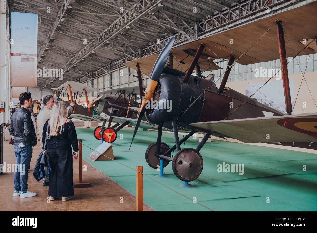 Brussels, Belgium - August 17, 2019: Visitors looking at Sopwith F.1 ...