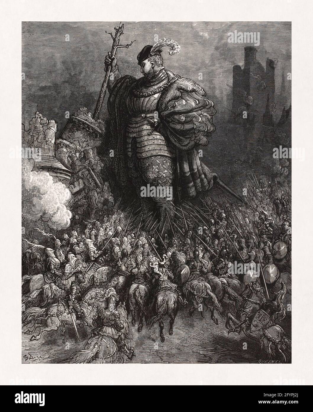 Drawing made in 1854 by Gustave Doré to illustrate a new edition of the ...