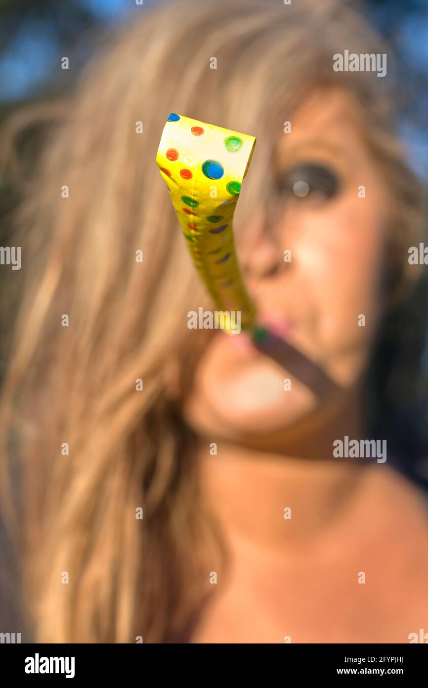 Young Woman Whistling Portrait High Resolution Stock Photography and ...