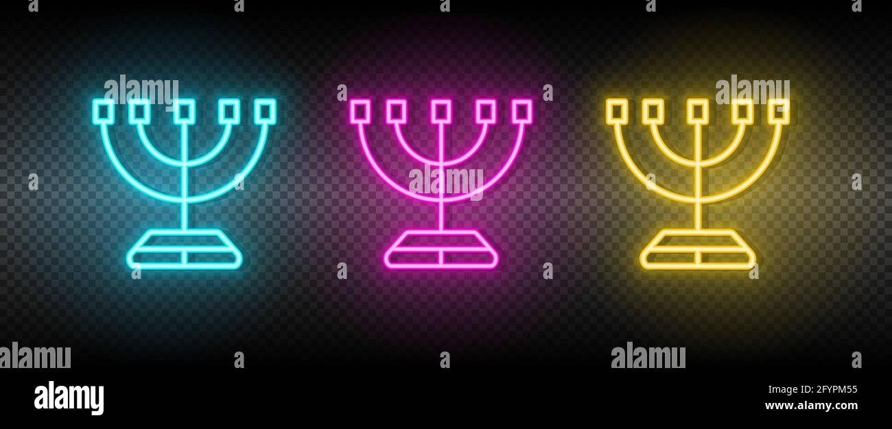 Happy hanukkah menorah glowing Stock Vector Images - Alamy