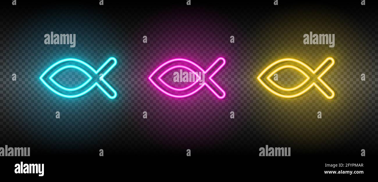 Ichthys symbol neon vector icon Stock Vector Image & Art - Alamy