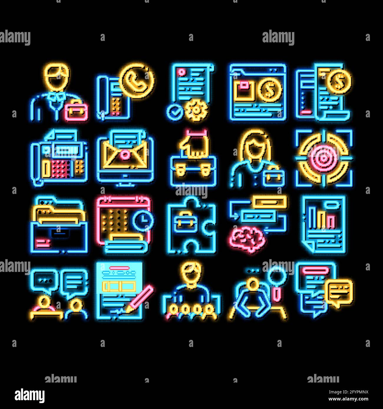 Administrator Business neon glow icon illustration Stock Vector Image ...