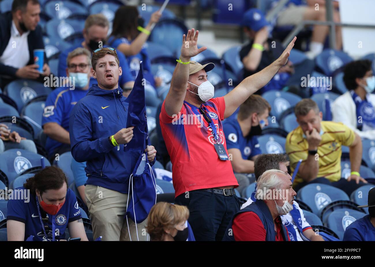 PORTO, PORTUGAL - MAY 29: Cheslea fans inside the stadium before the ...