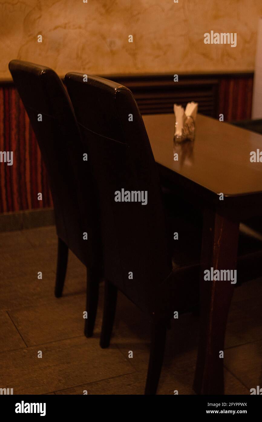 Vertical shot restaurant table hi-res stock photography and images - Alamy