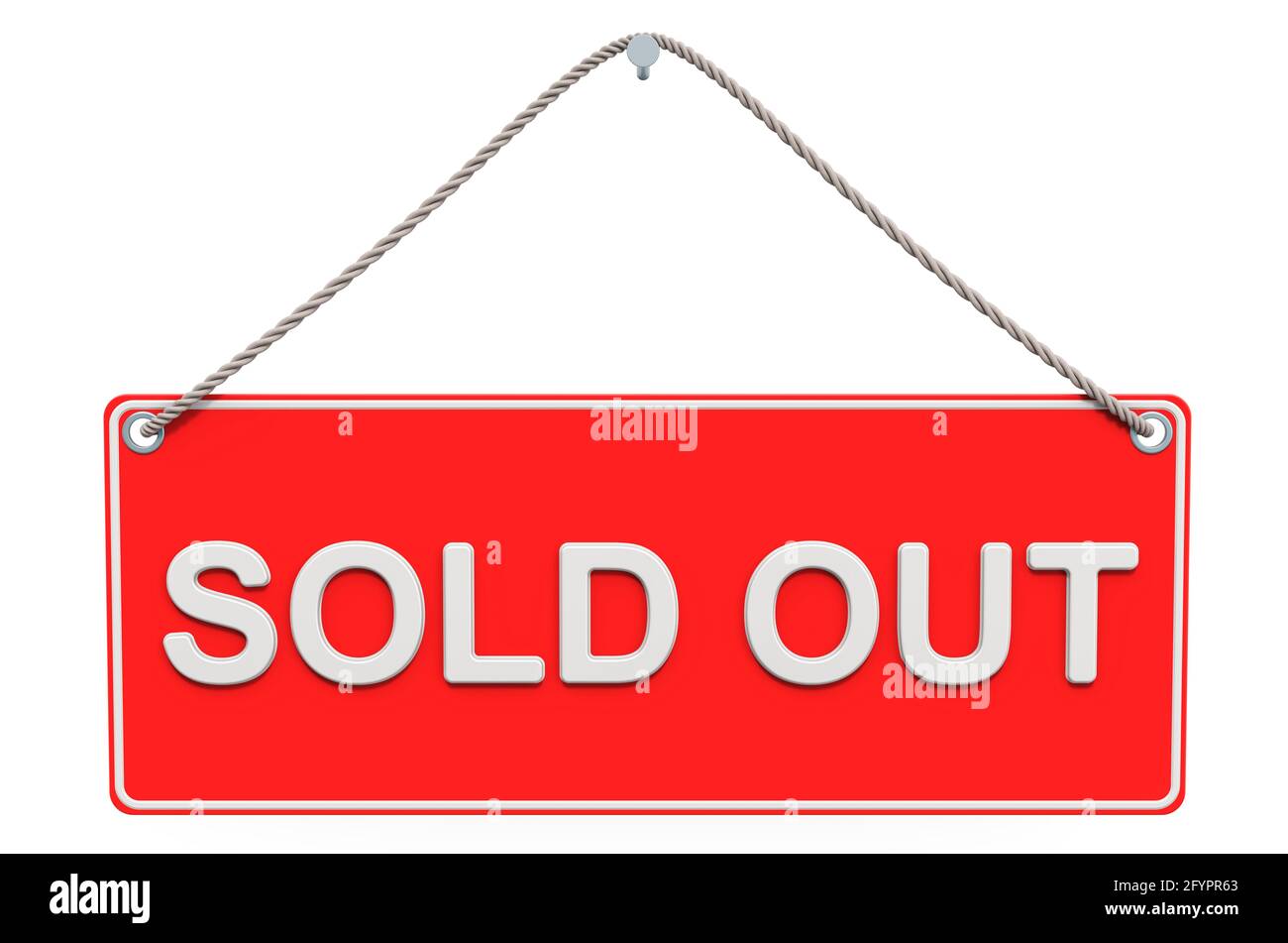 Sold Out Hanging Sign, 3D rendering isolated on white background Stock ...
