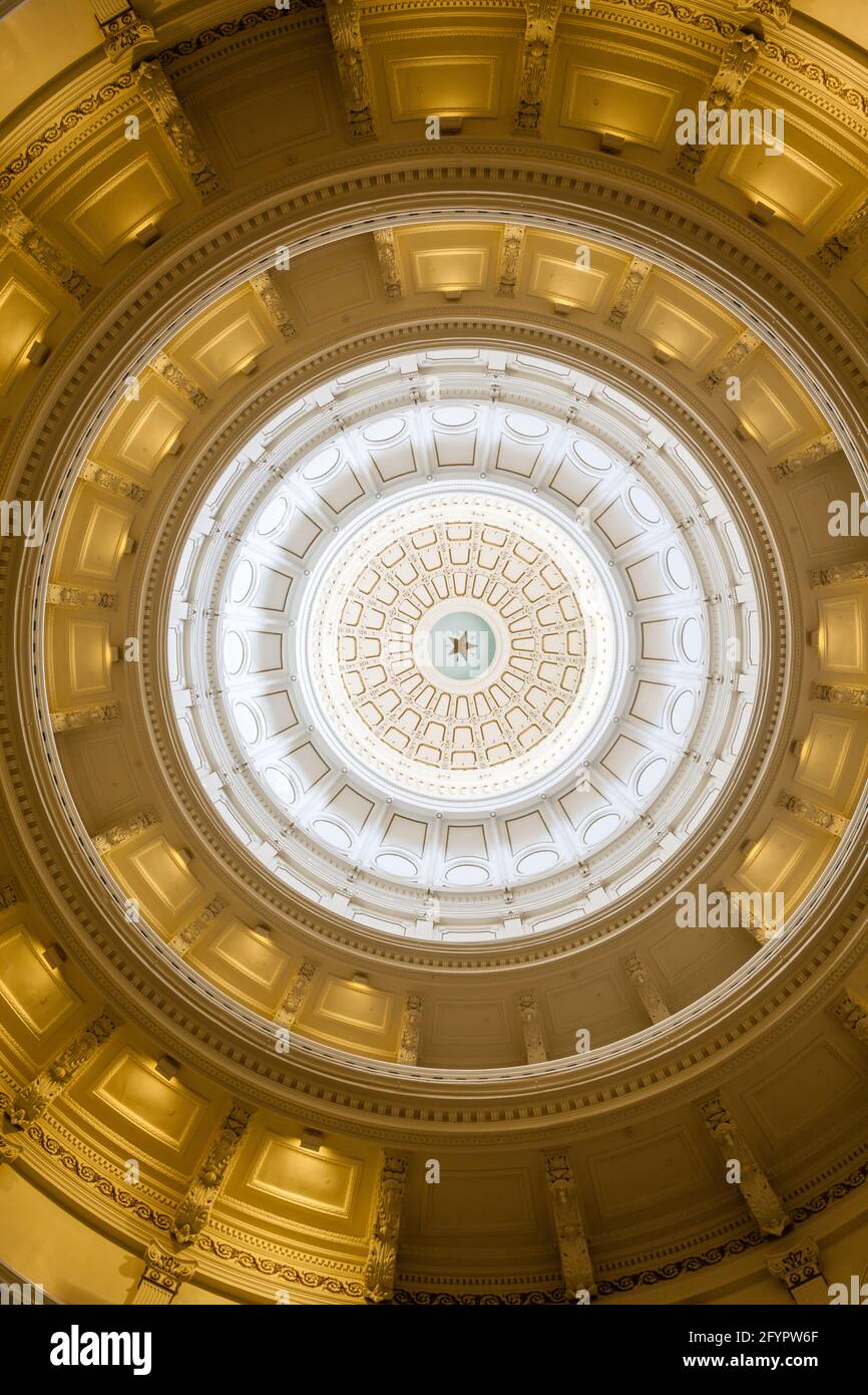 Dome of the Rotunda in the Texas State Capitol Building in Austin ...
