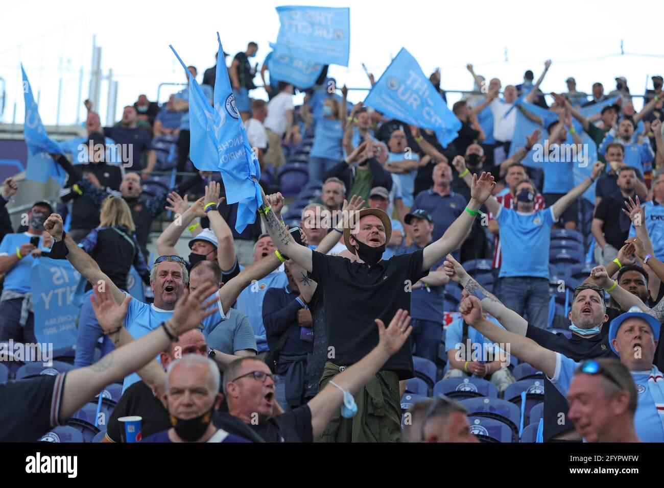 PORTO, PORTUGAL - MAY 29: Manchester City fans before the UEFA ...