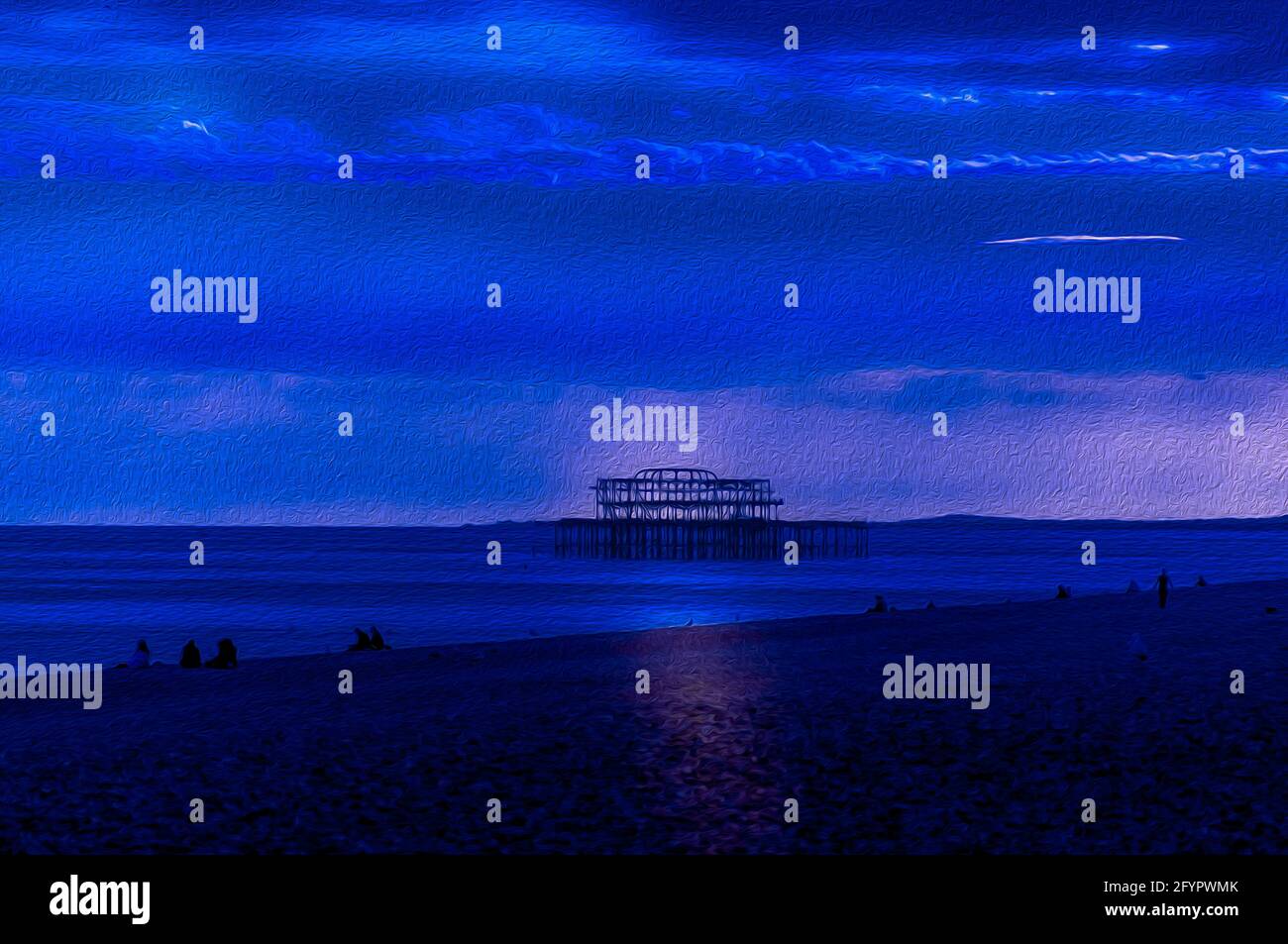 Brighton pier sunset day night hi-res stock photography and images - Alamy