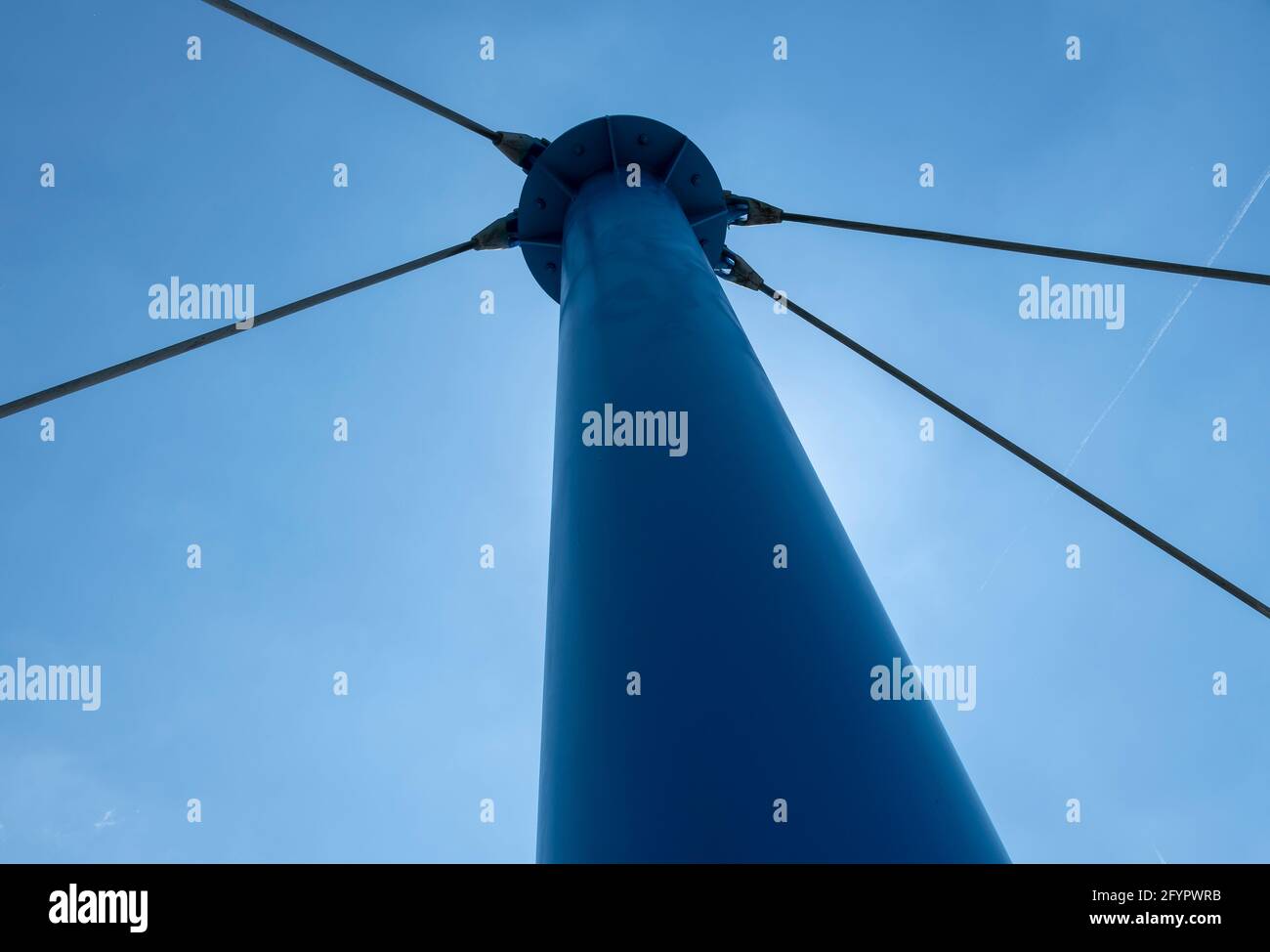 Support pylon of a blue bridge Stock Photo - Alamy
