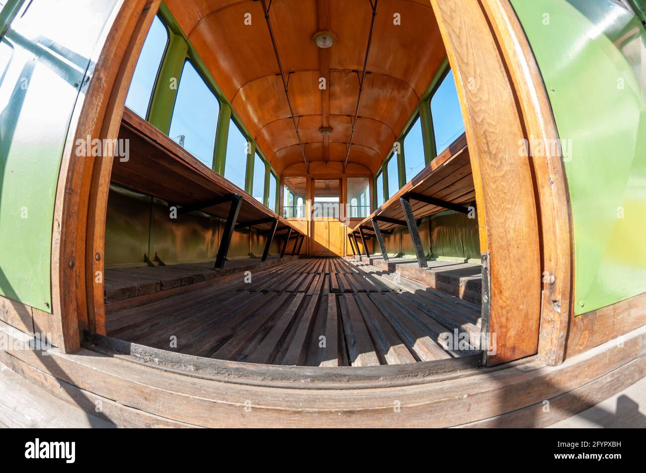 Interior old tram in hi-res stock photography and images - Alamy