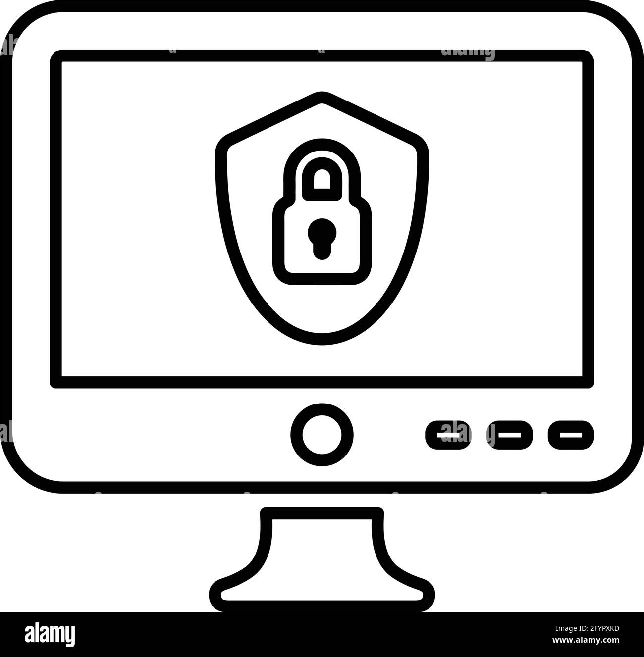 Computer, PC protection, web security icon. . Beautiful design and ...