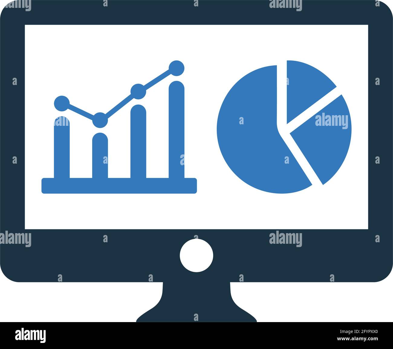Analytics, graphs monitor, statistics icon. Beautiful design and fully ...