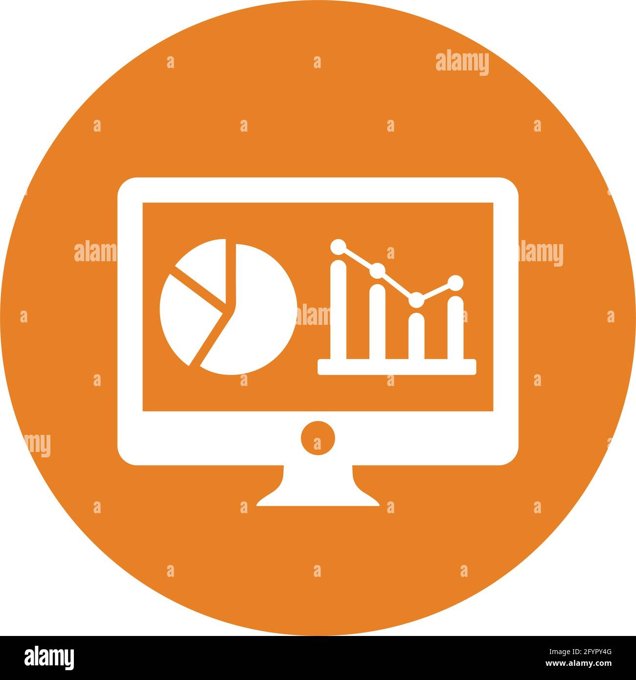 Analytics, graphs monitor, statistics icon. Beautiful design and fully ...