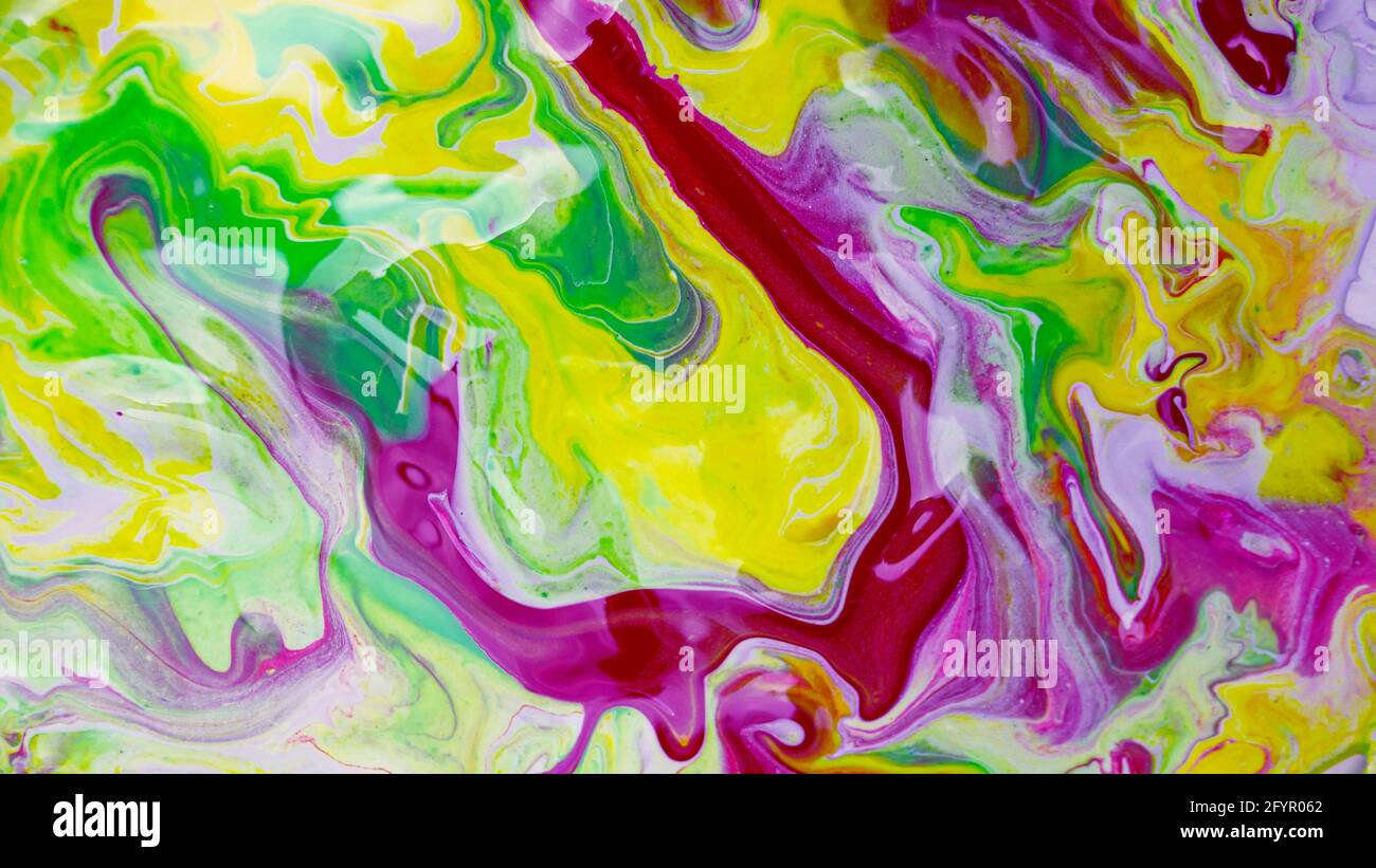 Mixed krill paint colors. Beautiful background of acrylic paints in ...