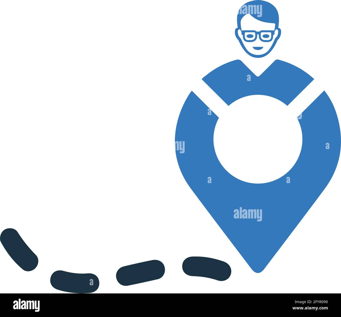 Businessman, location icon. Simple vector illustration for various use ...