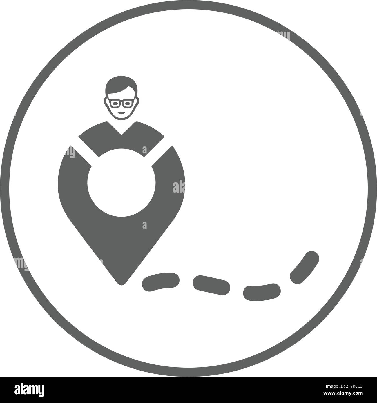 Businessman, location icon. Simple vector illustration for various use ...