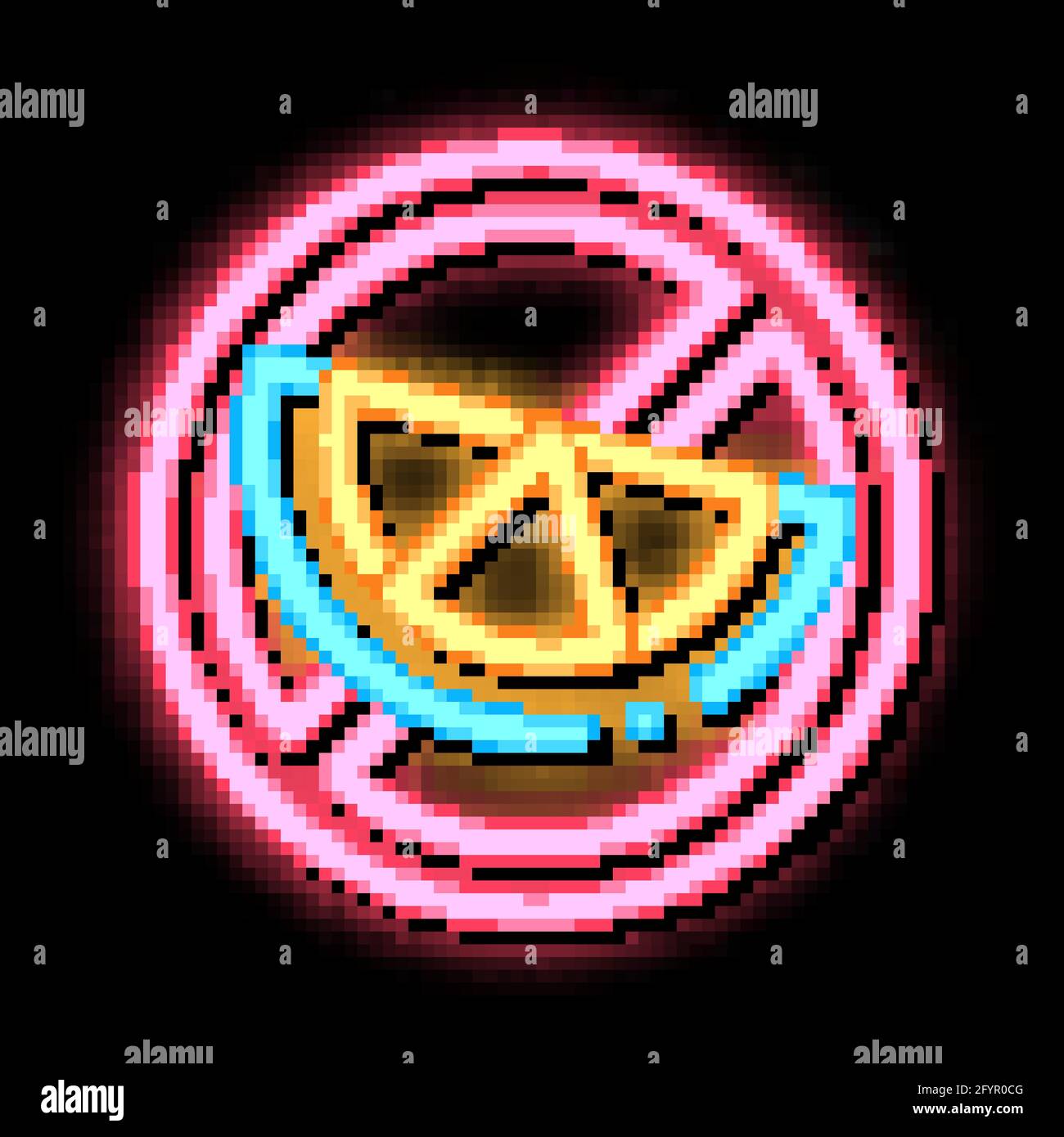 Allergen Free Sign Citrus neon glow icon illustration Stock Vector ...