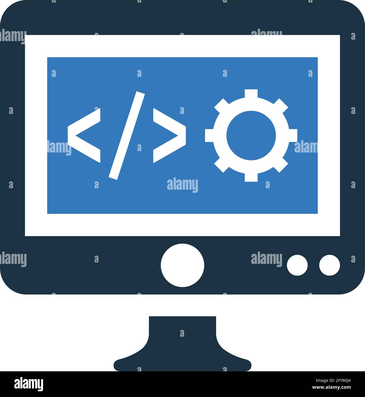 Custom Coding Developer Programming Icon Is Isolated On White Background Simple Vector