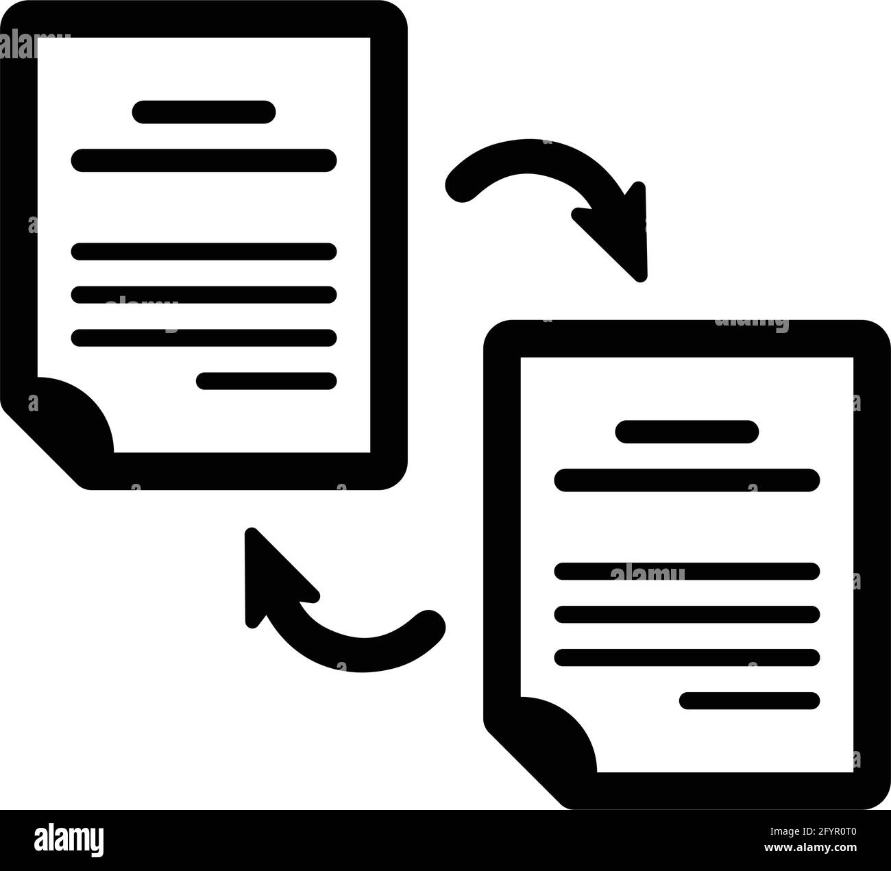 Content, data sharing icon is isolated on white background. Simple ...