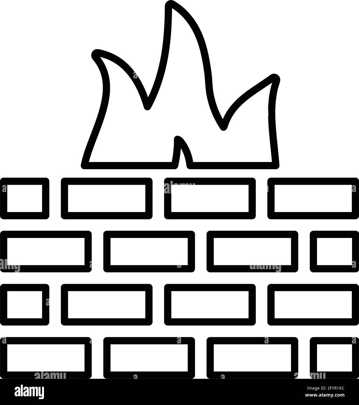 Fire wall, firewall icon - Perfect use for print media, web, stock ...