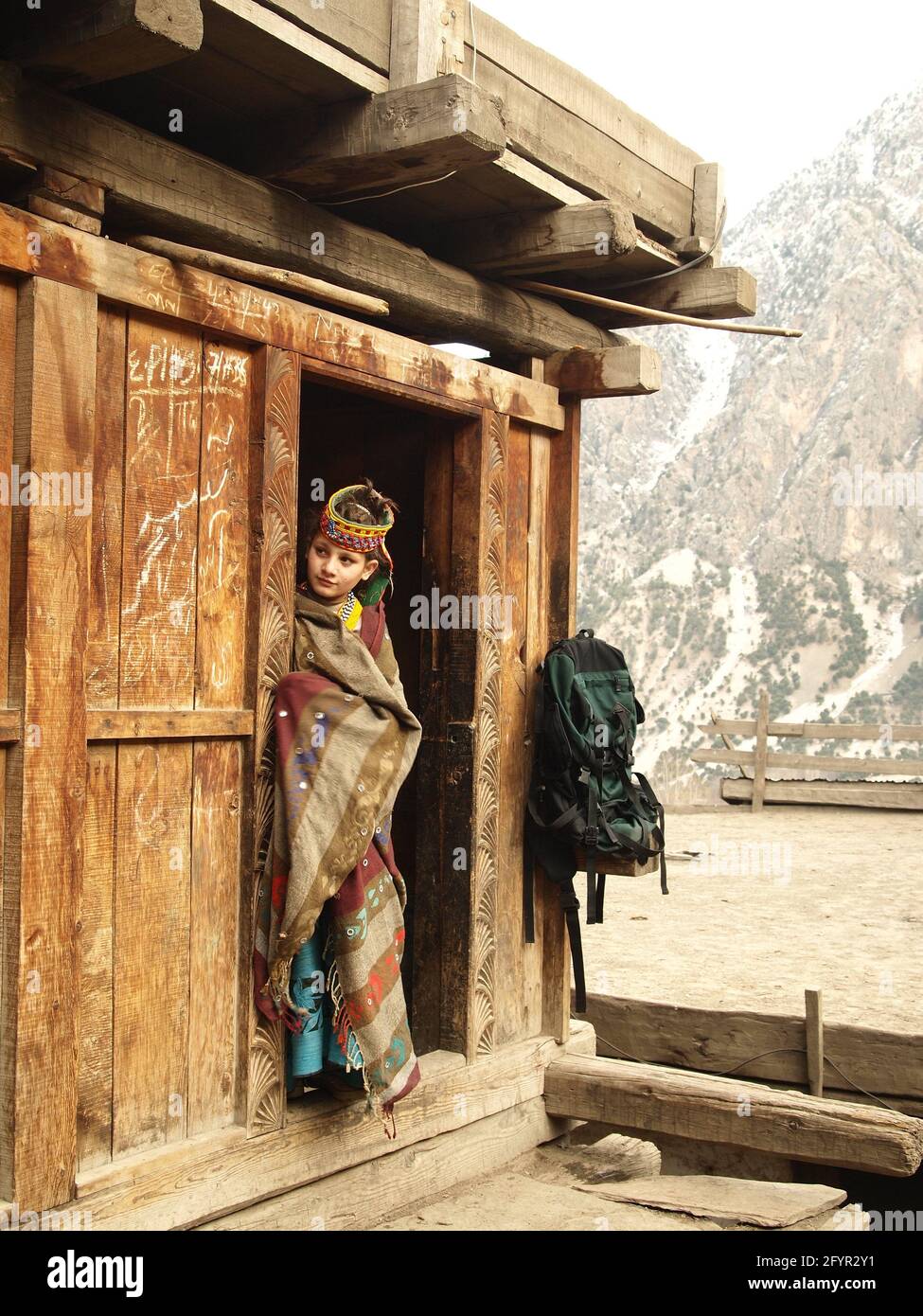 Kalash girl in traditional pagan dress, remote mountain village of ...