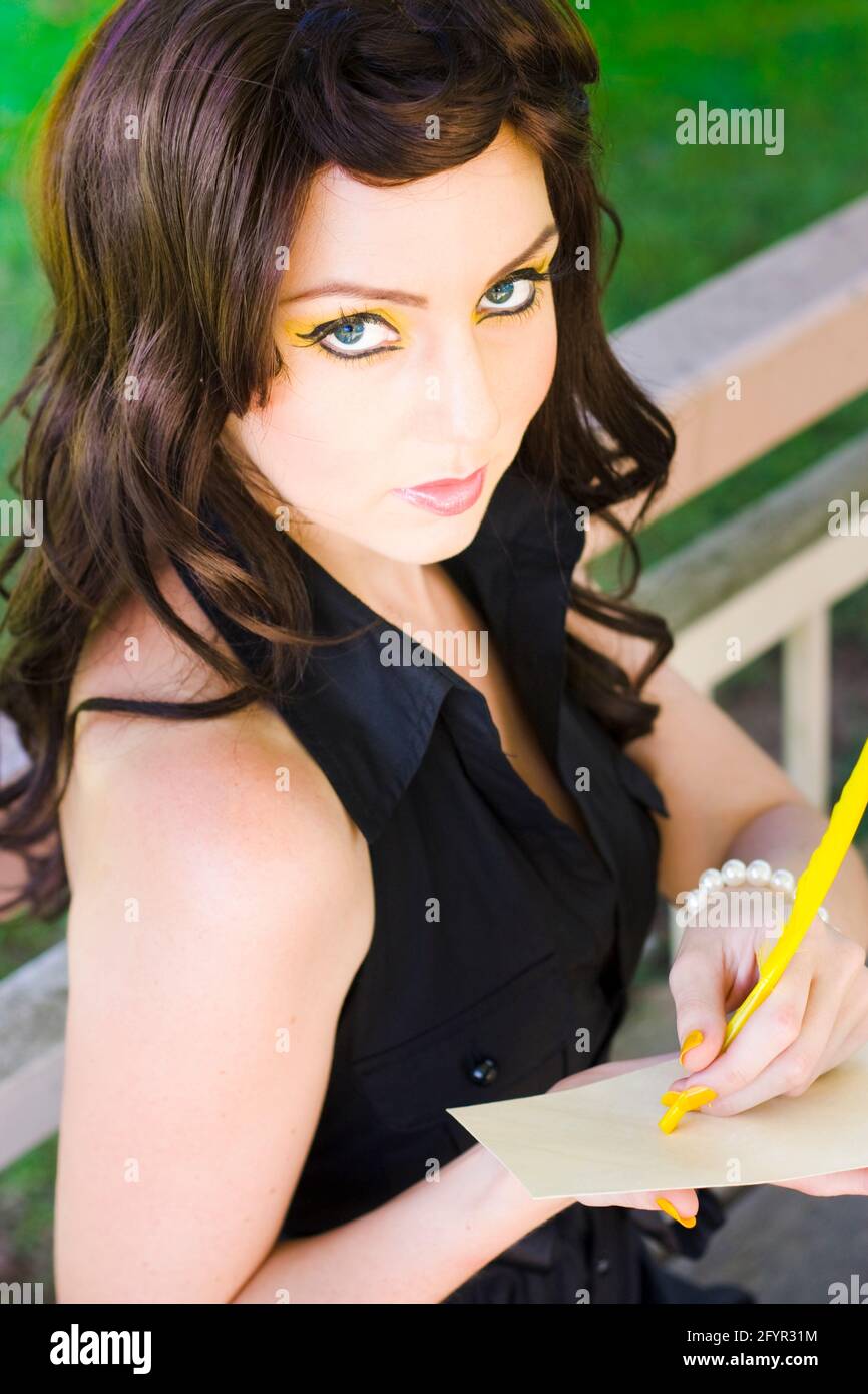 Young Lady Writing Note High Resolution Stock Photography and Images ...