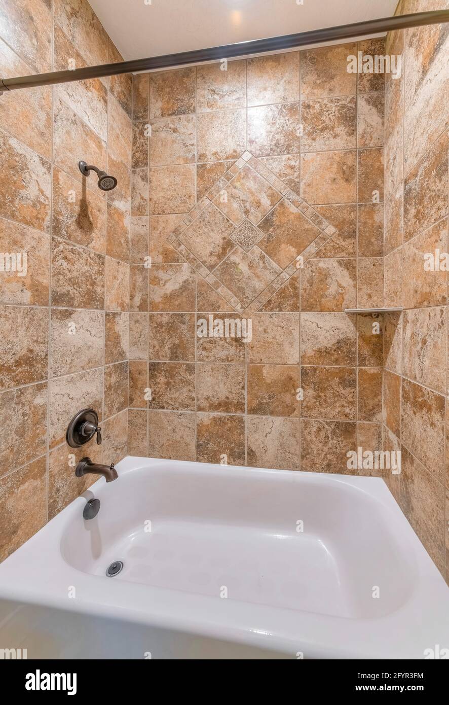 Brown Marble Tile Bathroom