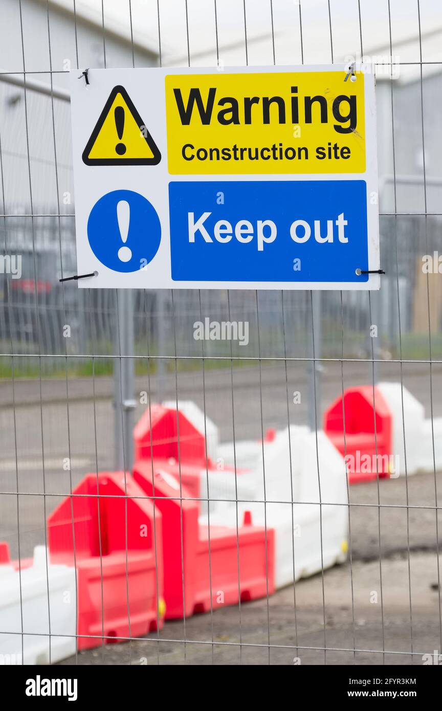 Construction site health and safety message rules sign board signage on ...