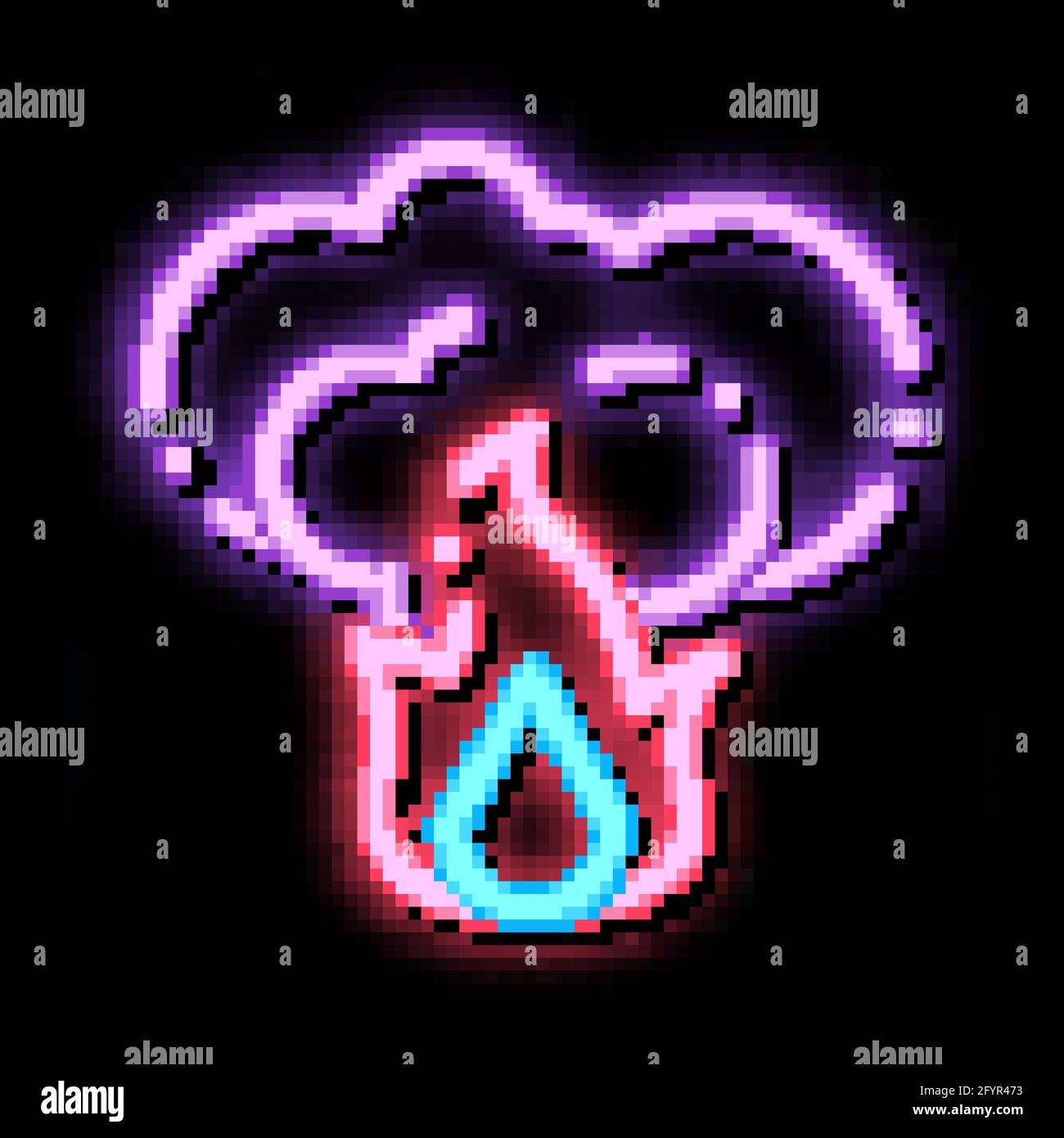 Fire With Smoke Wildfire neon glow icon illustration Stock Vector Image ...