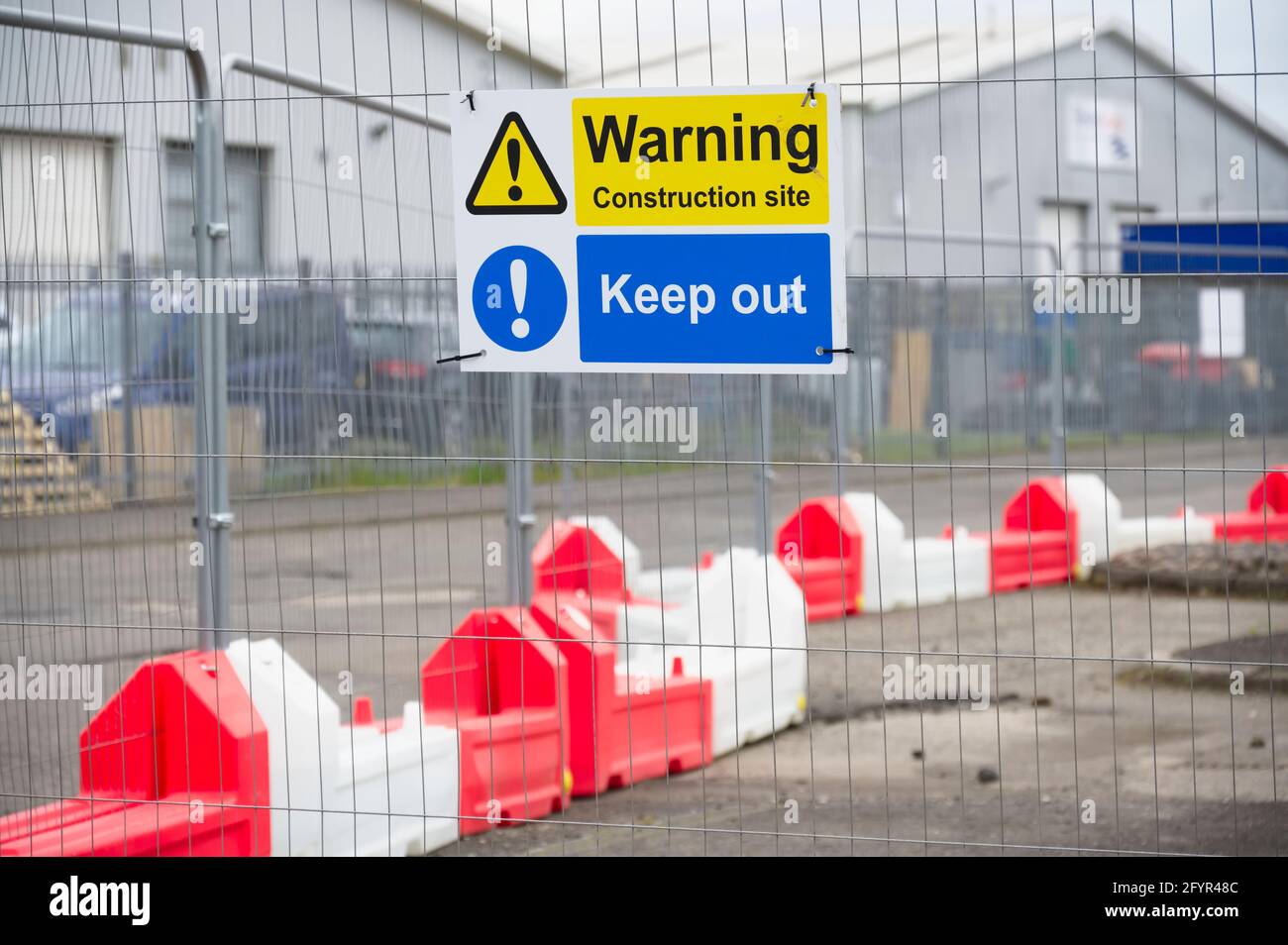 Construction site health and safety message rules sign board signage on ...