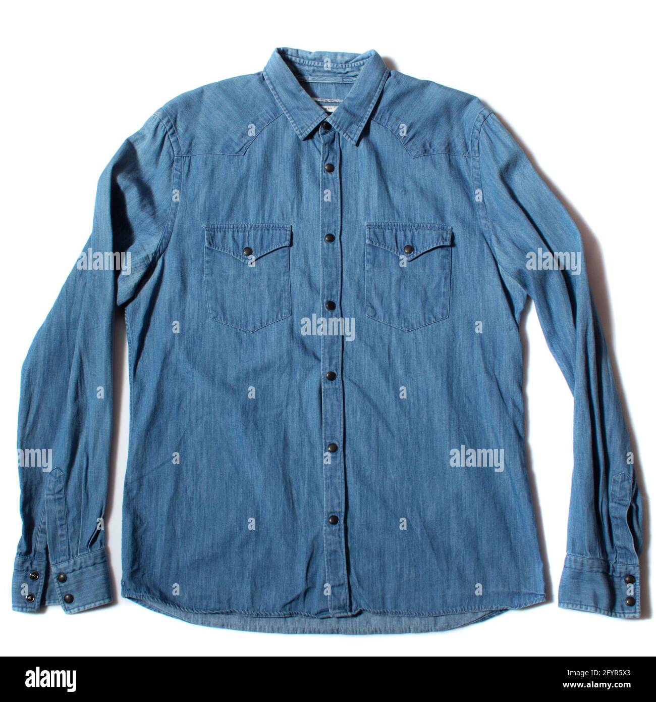 Blue Denim Shirt Stock Photo - Alamy