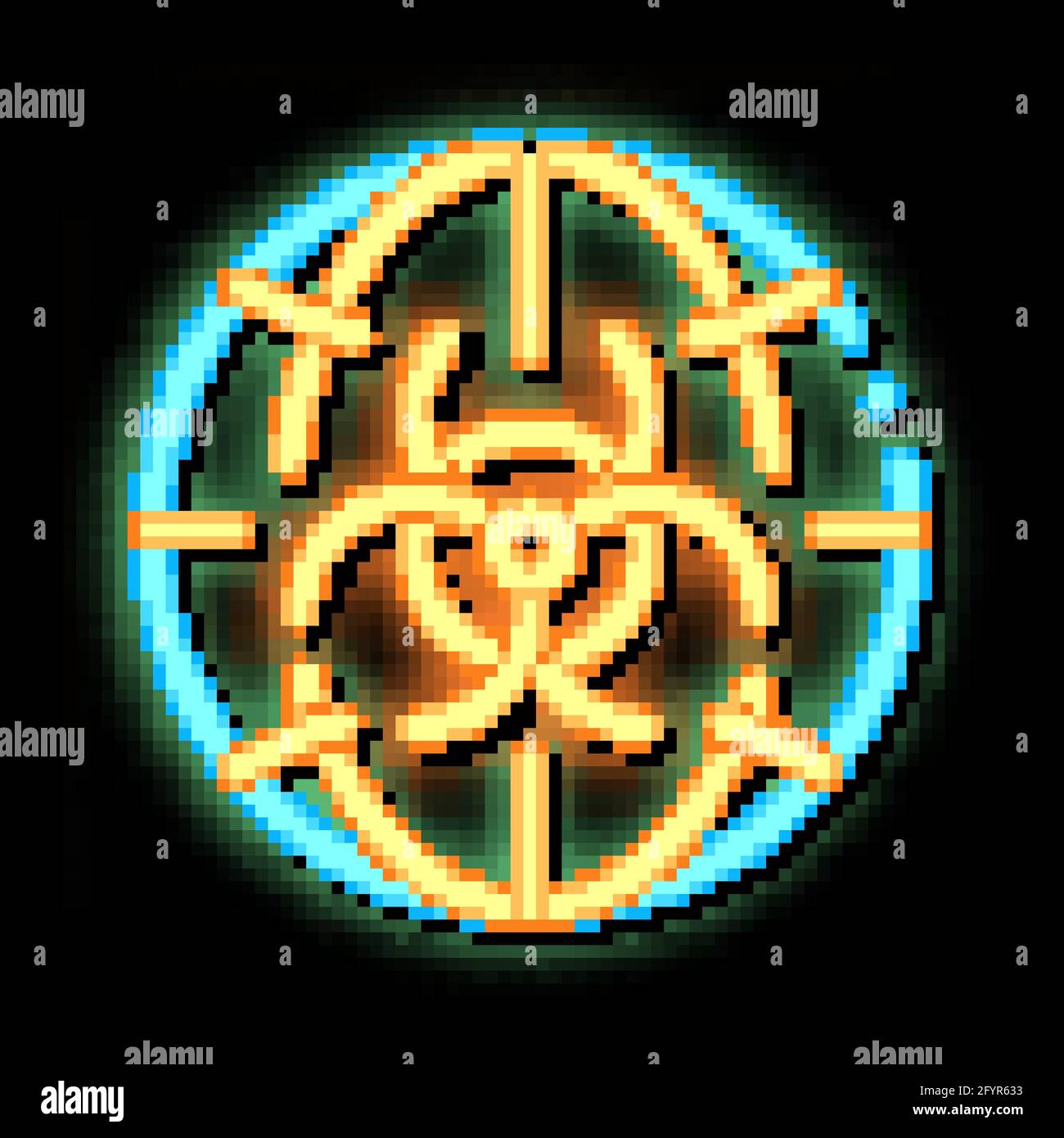 Biohazard Symbol Problem neon glow icon illustration Stock Vector Image ...