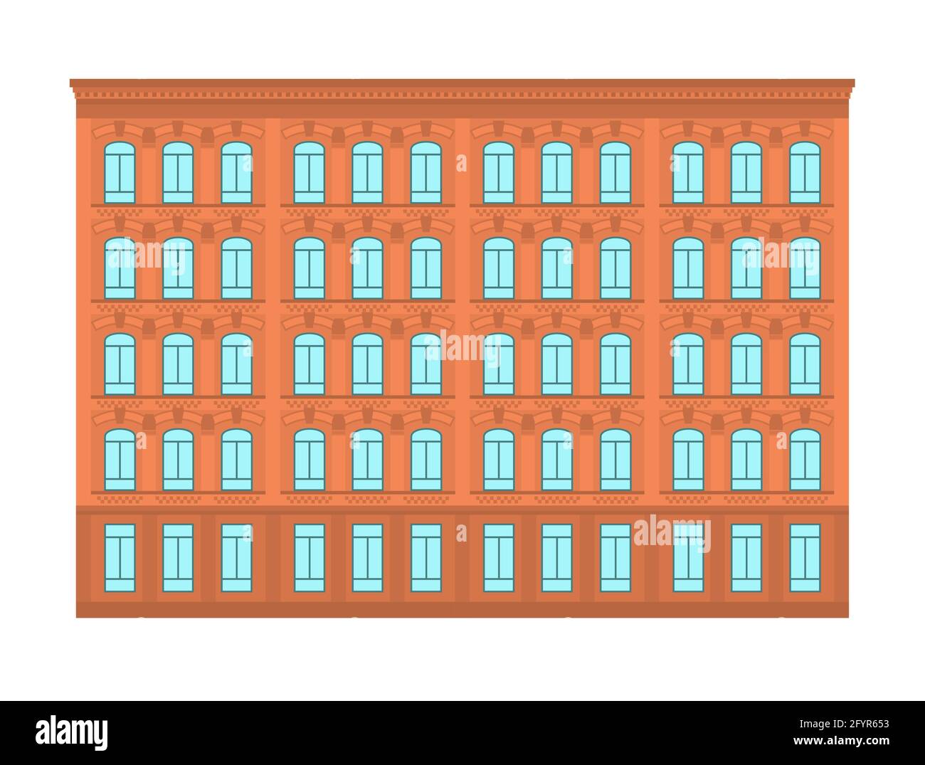 Apartment building. Urban retro style, multiple floors. Template for ...