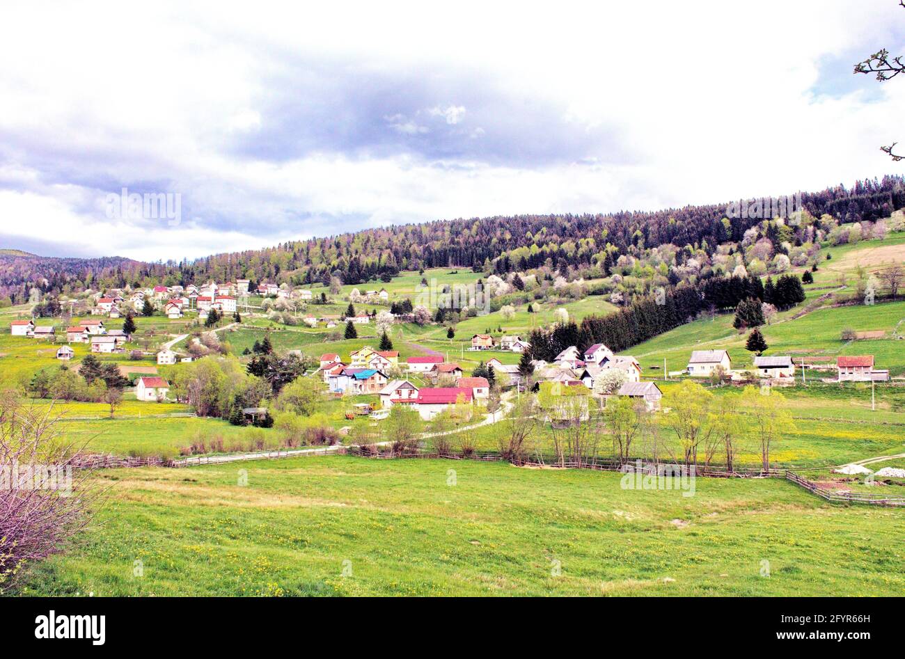 Shot of a village landscape Stock Photo - Alamy