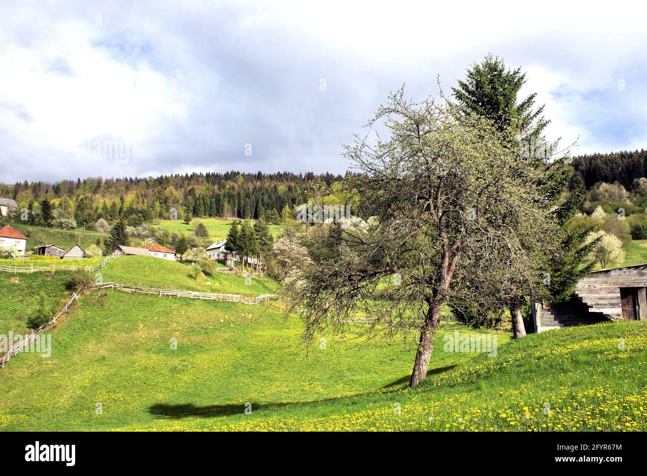 Shot of a village landscape Stock Photo - Alamy