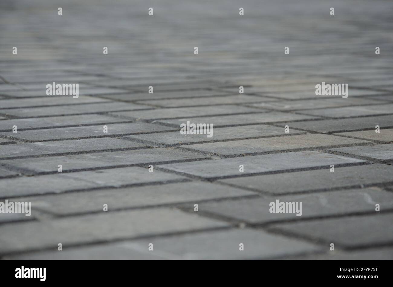 Brick texture footpath on walk with perspective going into the distance ...