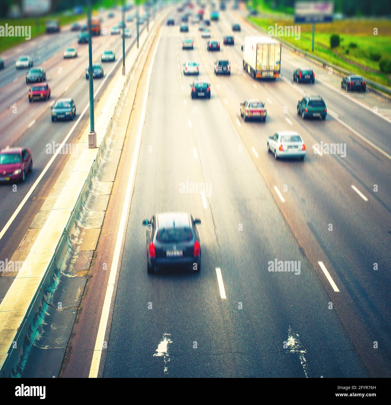 european highway traffic at blurry motion Stock Photo - Alamy