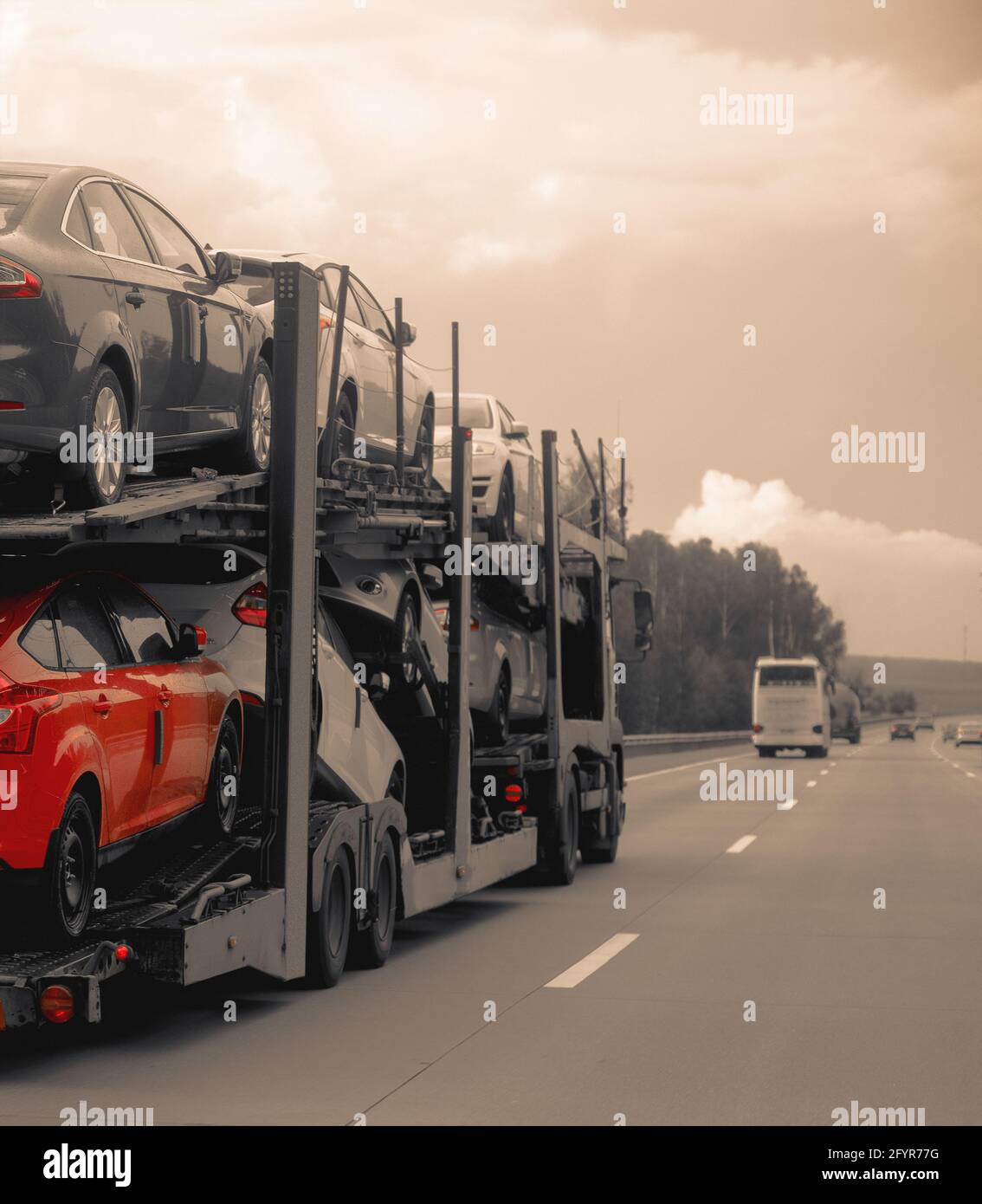 Red tractor and trailer isolated hi-res stock photography and images ...